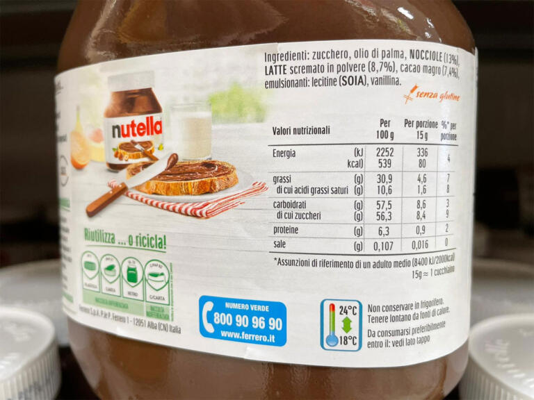 Calorie della Nutella